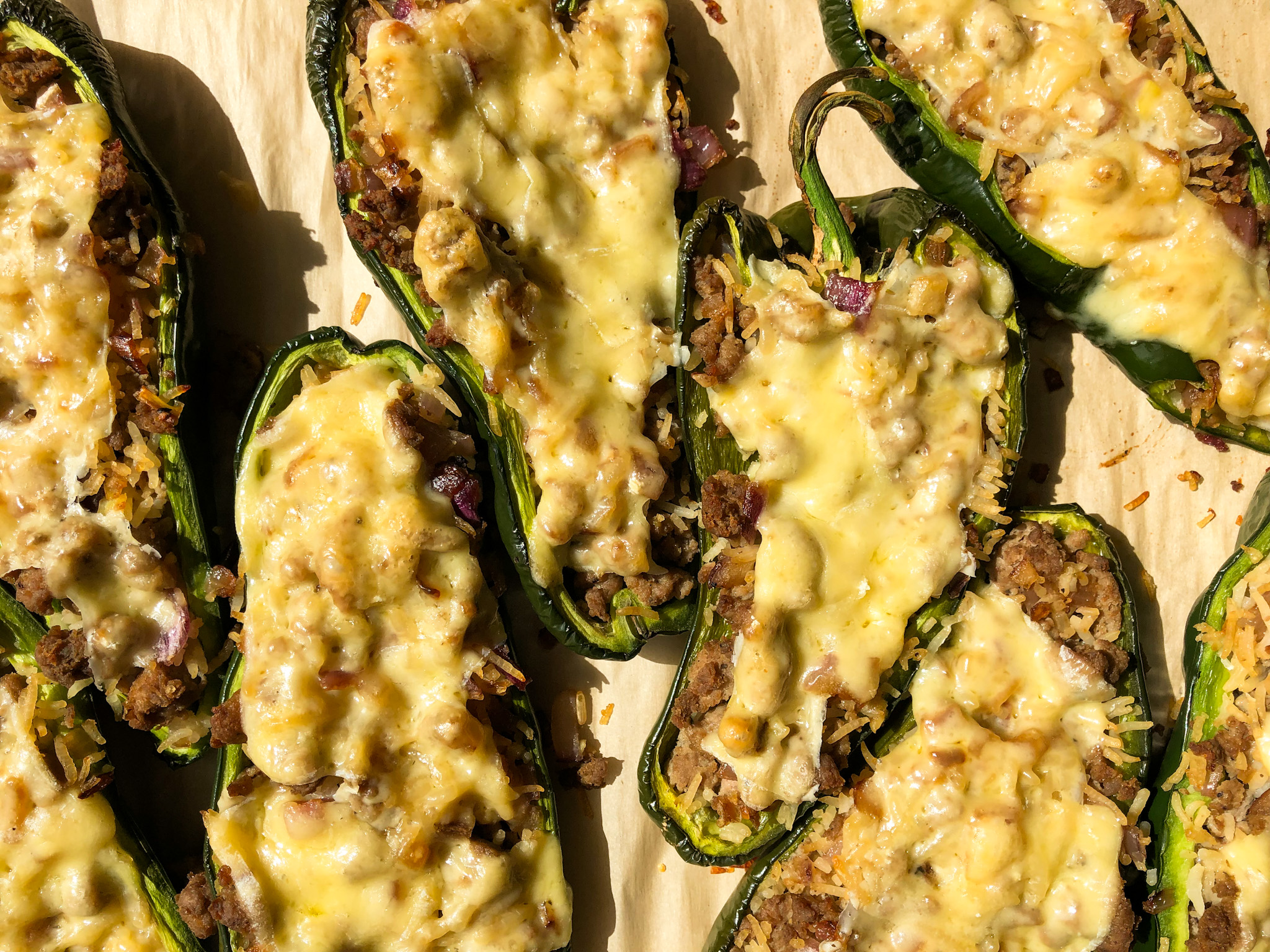 Sausage Stuffed Poblano Peppers → Home-Cooked Living